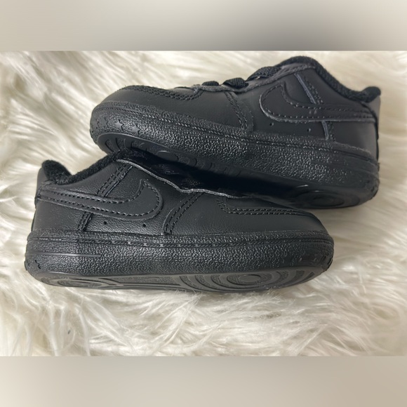 Nike | Shoes | Nike Air Force Af1 Triple Black Crib Booties Baby Size ...